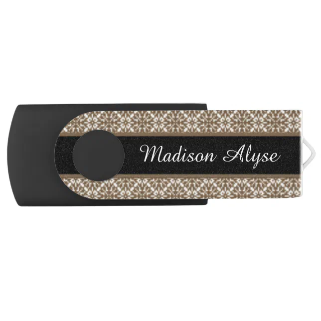 Elegant Black and Gold Personalized Flash Drive | Zazzle