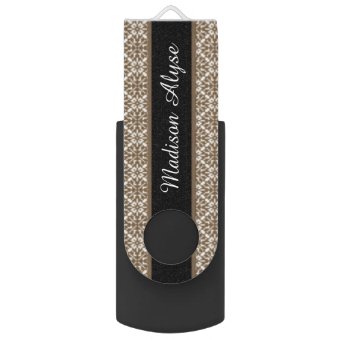 Elegant Black and Gold Personalized Flash Drive | Zazzle