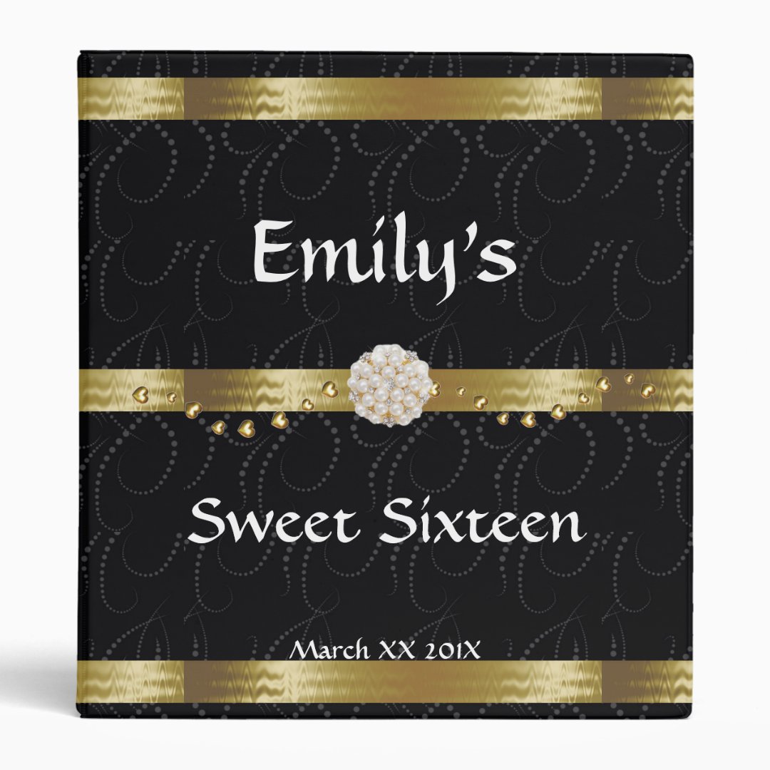 Elegant Black and Gold Photo Album 3 Ring Binder | Zazzle