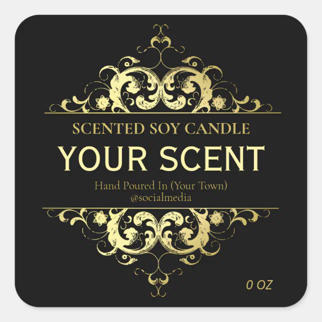 Elegant Black And Gold Product Labels | Zazzle