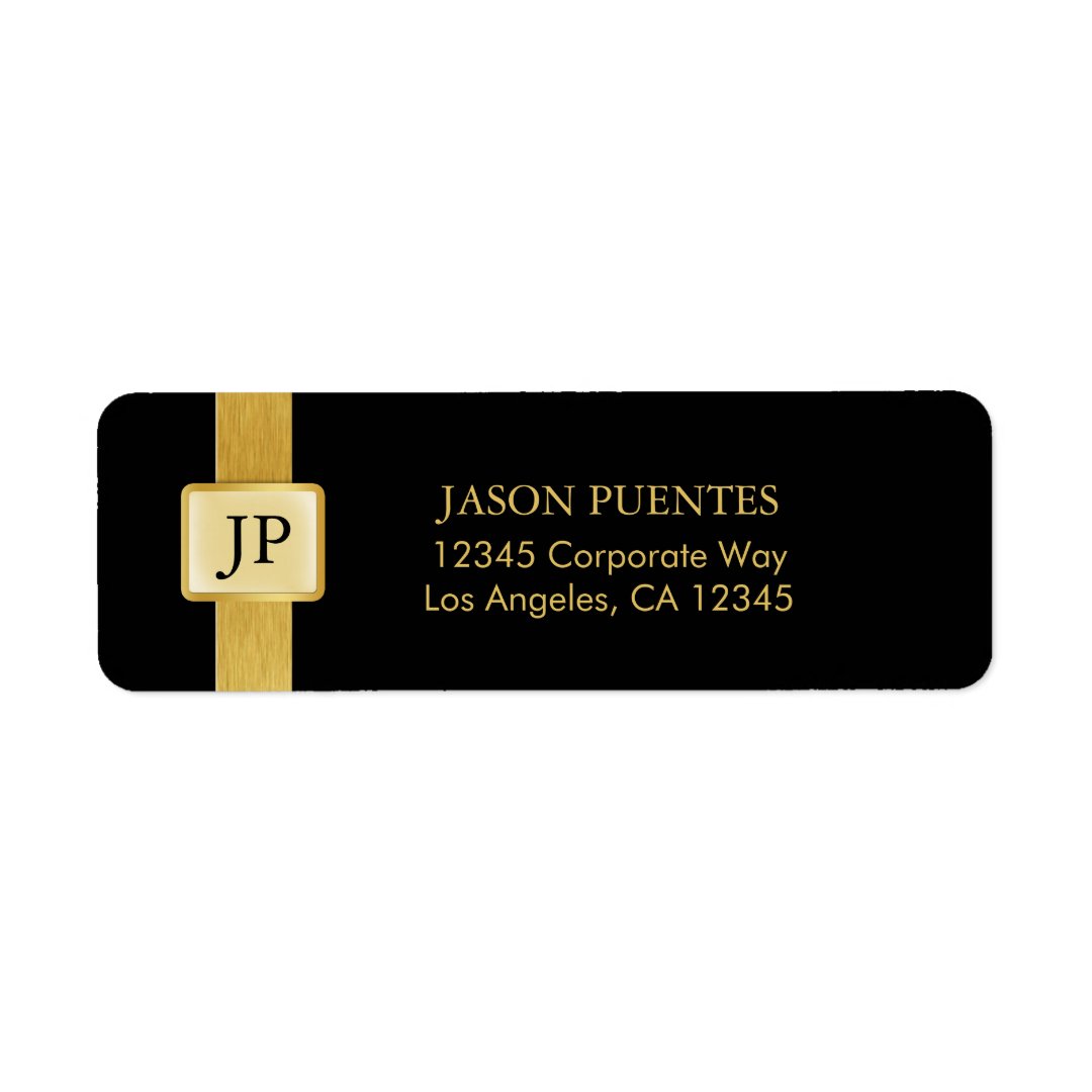 Elegant Black and Gold Professional Label | Zazzle