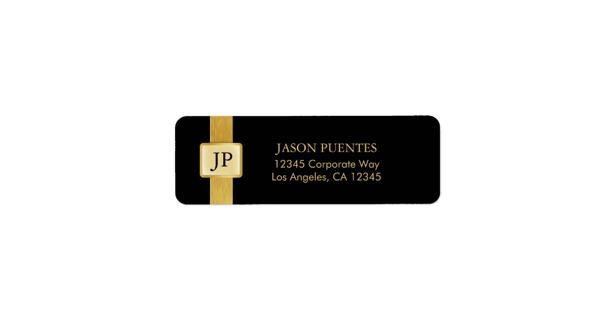 Elegant Black and Gold Professional Label | Zazzle
