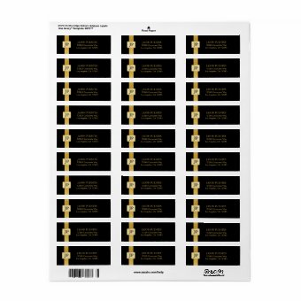 Elegant Black and Gold Professional Label | Zazzle