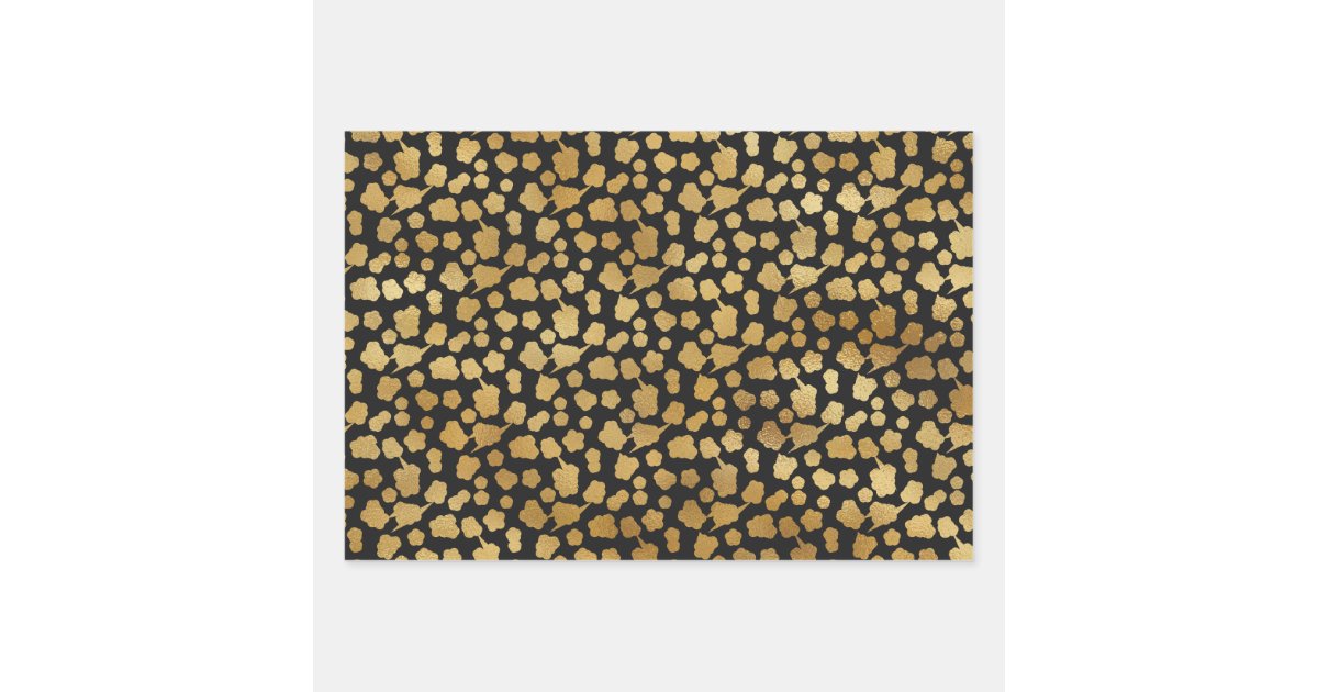 Elegant Black and Gold Stars Christmas Wrapping Paper Sheets | Zazzle