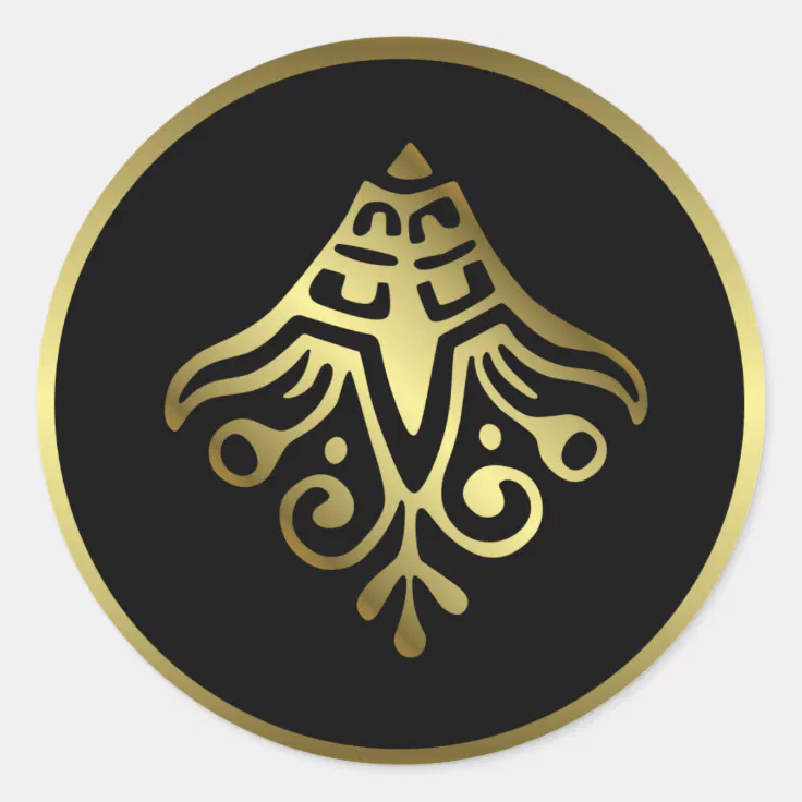 Elegant Black and Gold Wedding Classic Round Sticker | Zazzle