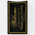 Elegant Black and Gold Wedding Welcome Banner | Zazzle