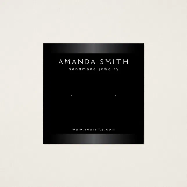 Elegant black and gray earring display card | Zazzle