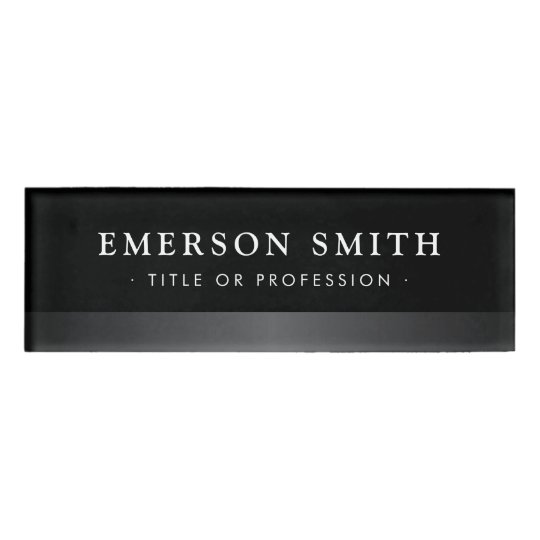 Elegant black and gray modern name tag | Zazzle.com