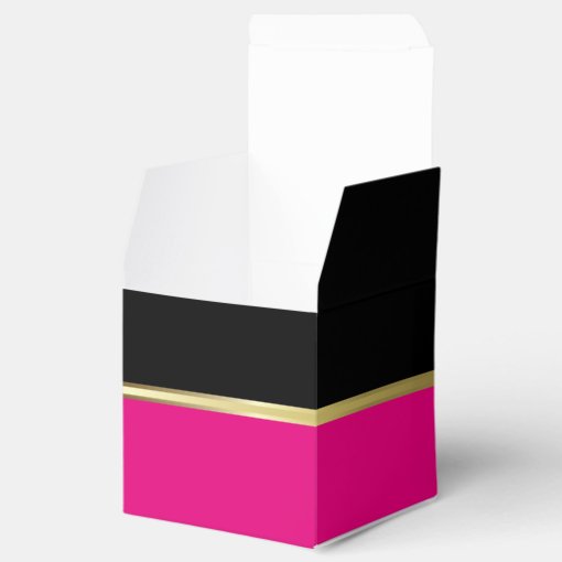 Elegant Black and Hot Pink Favor Box | Zazzle
