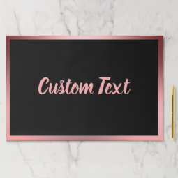 Elegant Black and Pink Script Text Paper Placemats | Zazzle