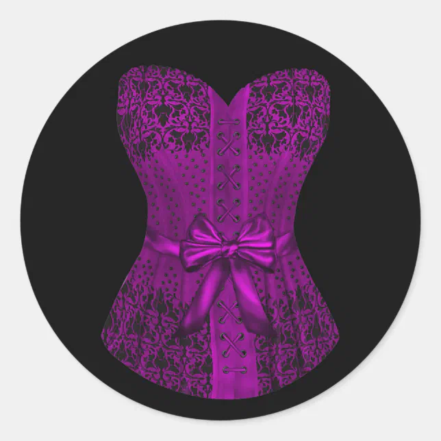 Elegant Black and Purple Corset Stickers | Zazzle