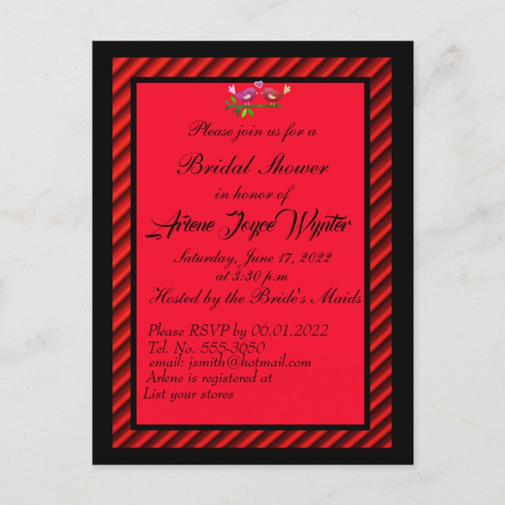 Elegant Black and Red Invitation | Zazzle