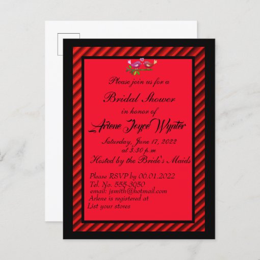 Elegant Black and Red Invitation | Zazzle