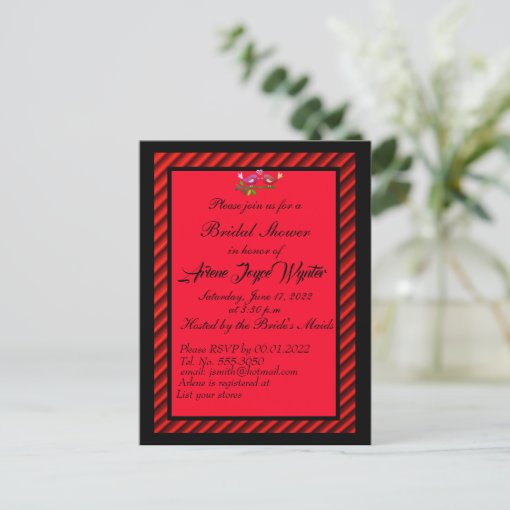 Elegant Black and Red Invitation | Zazzle