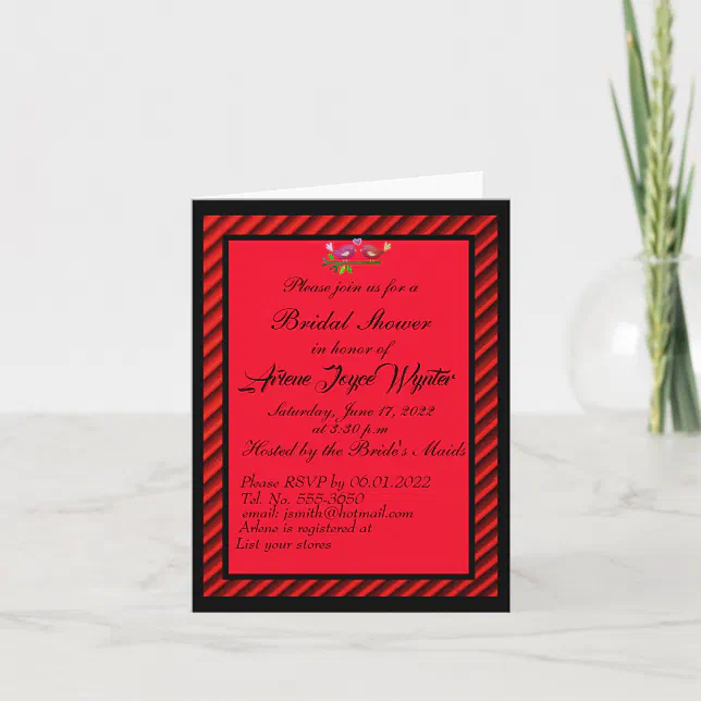 Elegant Black and Red Invitation | Zazzle