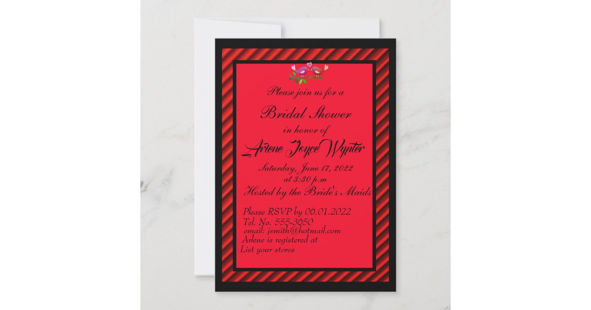Elegant Black and Red Invitation | Zazzle