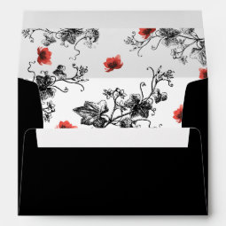 Elegant Black and Red Victorian Gothic Wedding Envelope | Zazzle