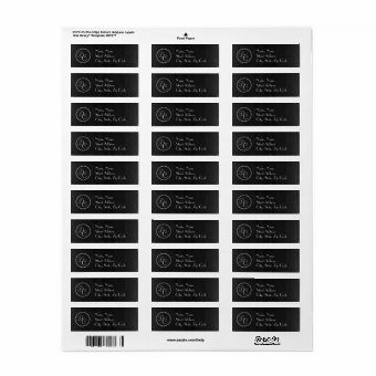 Elegant Black and Silver Address Label | Zazzle