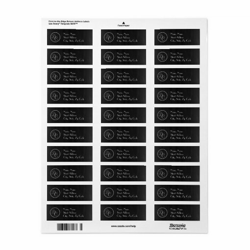 Elegant Black and Silver Address Label | Zazzle