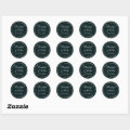Elegant Black and Tan Vintage Floral Name Date Classic Round Sticker ...