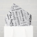 Elegant Black and White Bon Appetit French Chef Tissue Paper | Zazzle