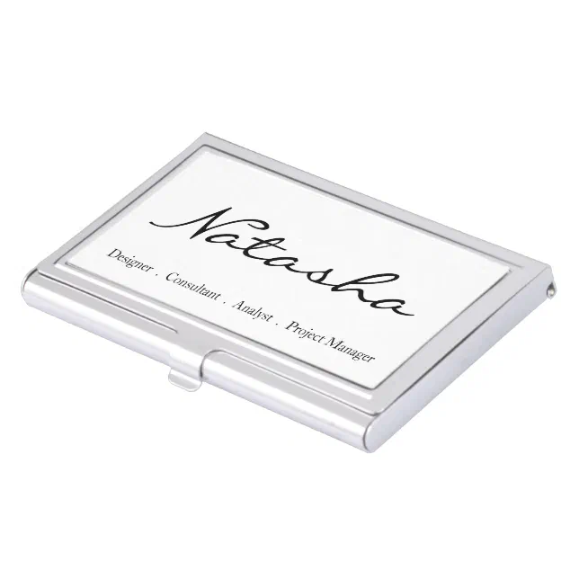 Elegant Black and White - Business Card Holder | Zazzle