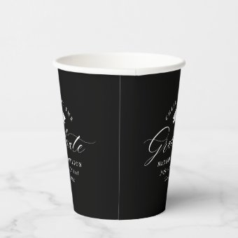Elegant Black and White Cheers to the Graduate Paper Cups | Zazzle