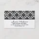 Elegant Black and White Damask Pattern Calling Card | Zazzle
