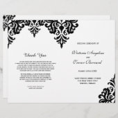 Elegant Black and White Damask Wedding Programs | Zazzle