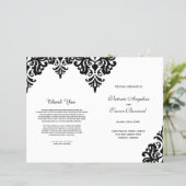 Elegant Black and White Damask Wedding Programs | Zazzle