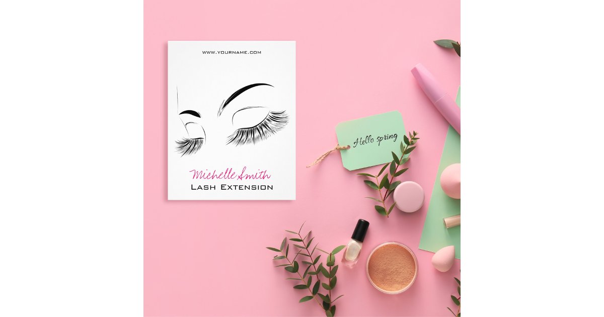 Elegant Black and White Eyelashes Makeup Lash Bar Flyer | Zazzle
