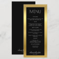 Elegant Black and White Gold Dinner Menu | Zazzle