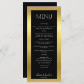 Elegant Black and White Gold Dinner Menu | Zazzle