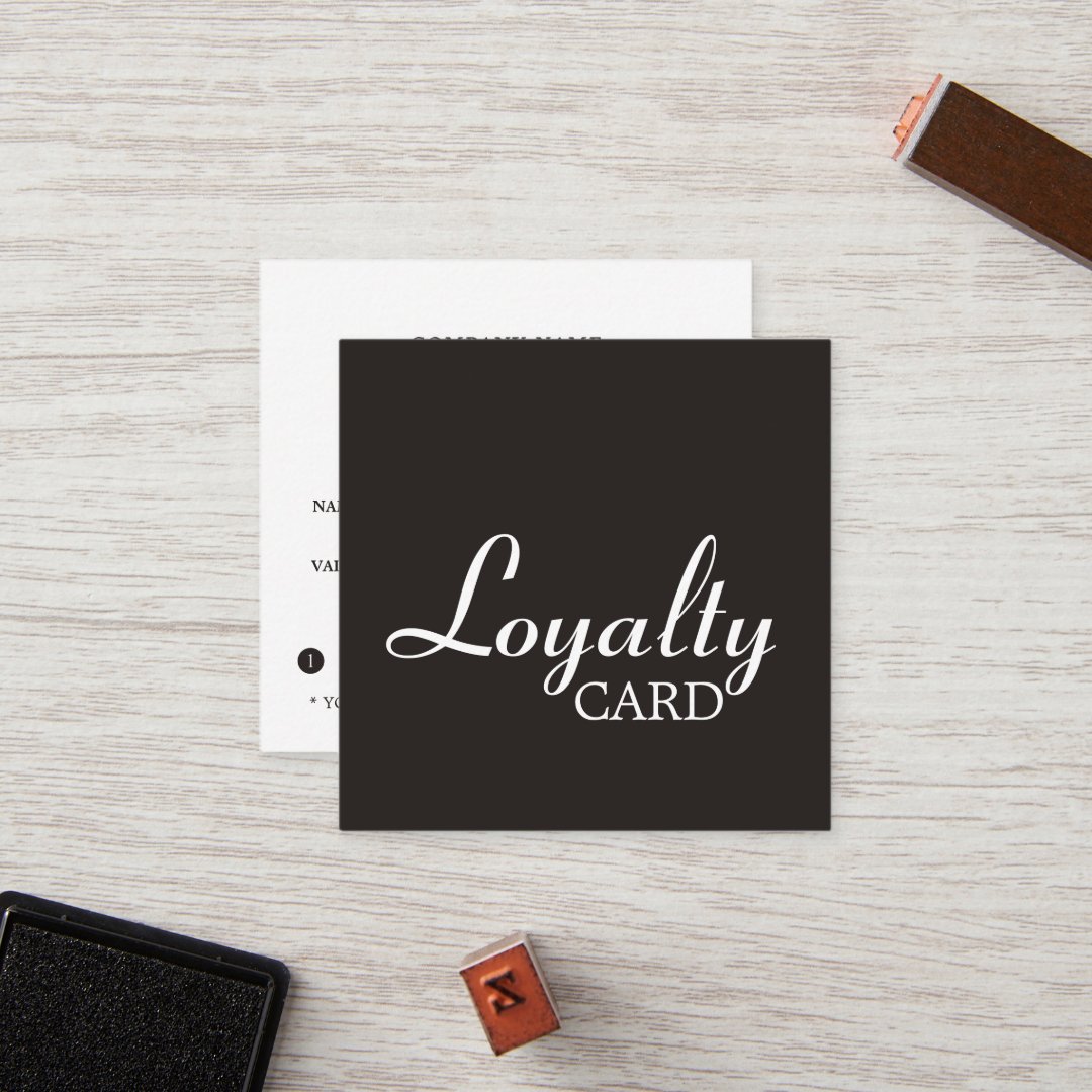 Elegant Black and White Handwriting Loyalty Card | Zazzle