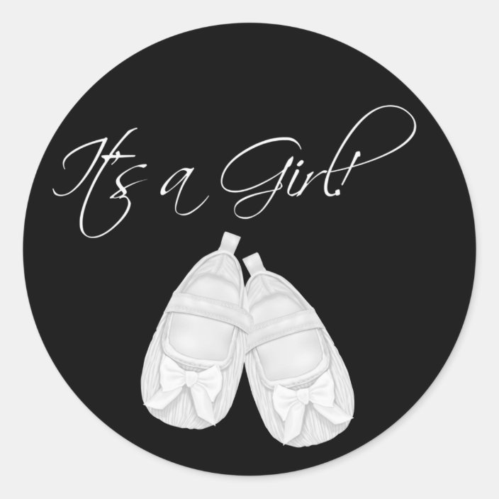 Elegant Black and White Its a Girl Stickers | Zazzle.com