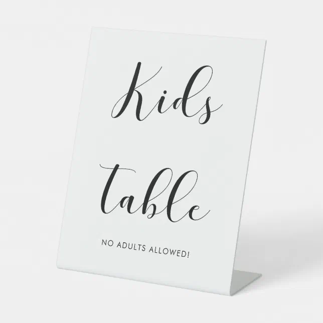 Elegant Black and White Kids Table Pedestal Sign | Zazzle