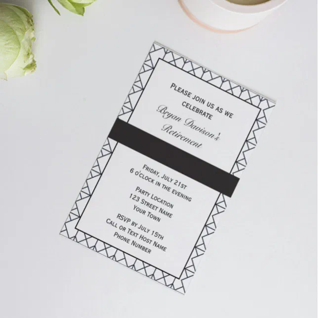 Elegant Black and White Party Invitation | Zazzle