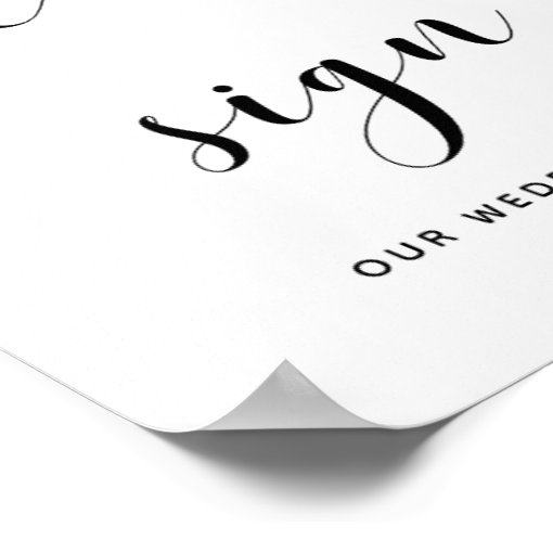 Elegant black and white Please sign wedding sign | Zazzle