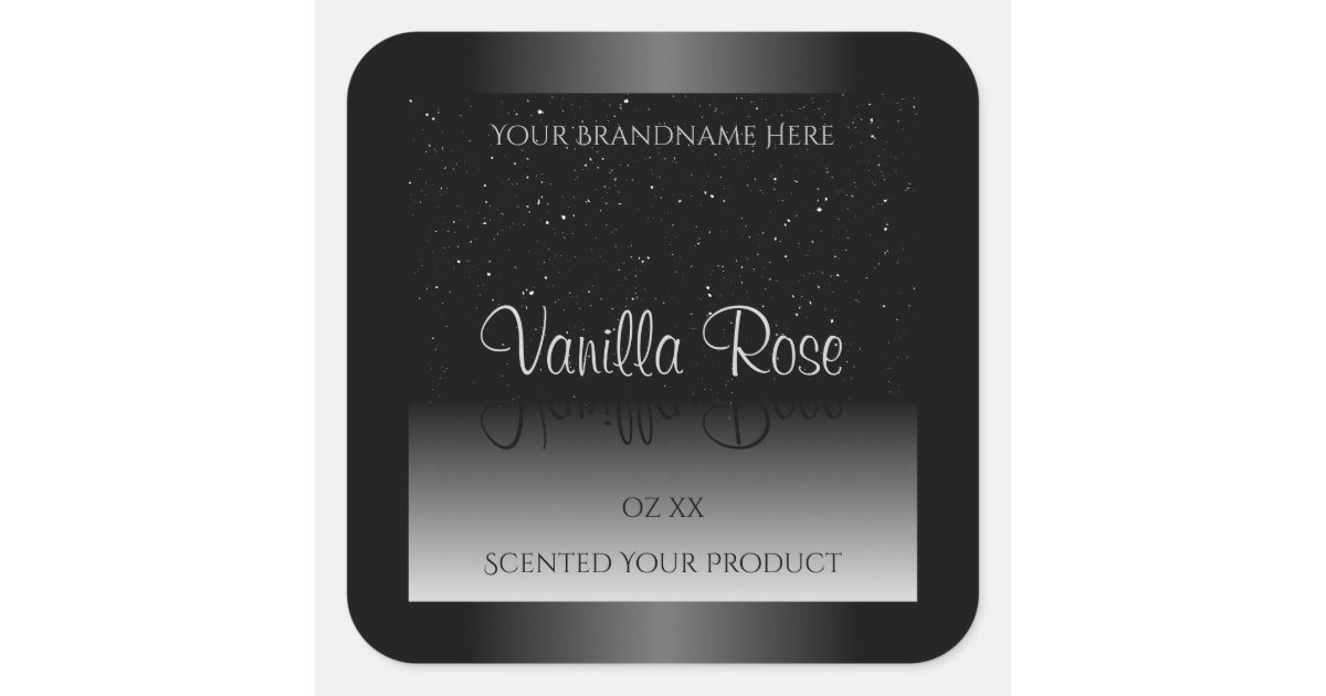 Elegant Black and White Product Label Soft Glitter | Zazzle