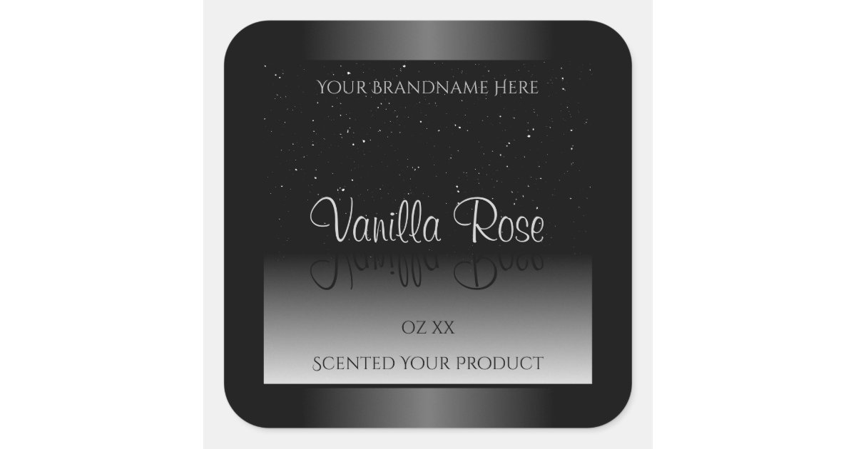 Elegant Black and White Product Label Soft Glitter | Zazzle