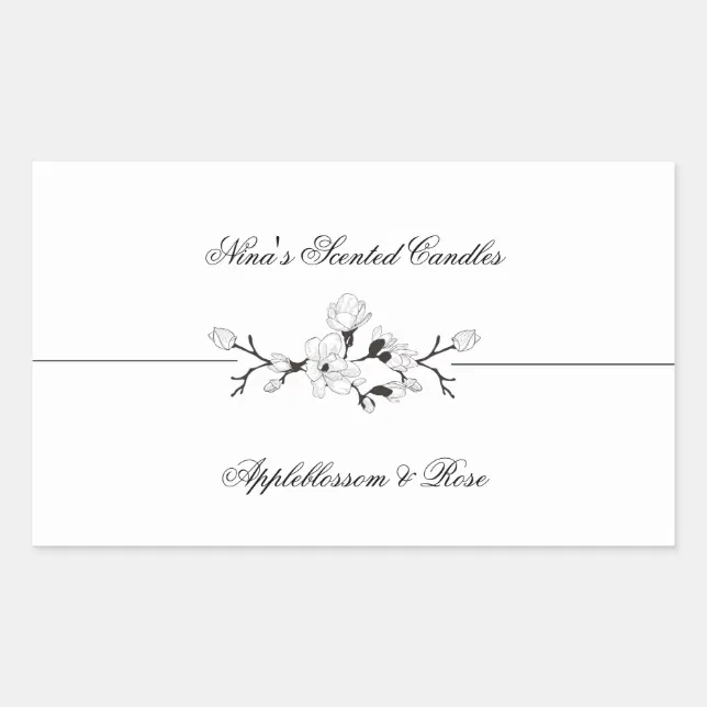 Elegant Black and White Product Labels | Zazzle