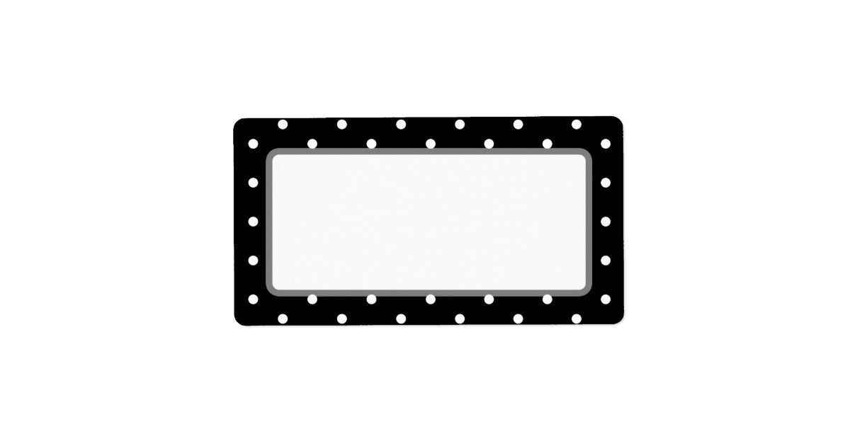 Elegant Black and White Retro Polka Dots Label | Zazzle