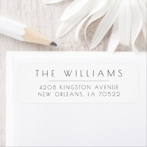 Elegant Black and White Return Address Labels | Zazzle