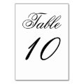 Elegant Black and White Table Number Card | Zazzle