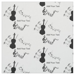 Musical Instruments Black & White Music Pattern Fabric | Zazzle