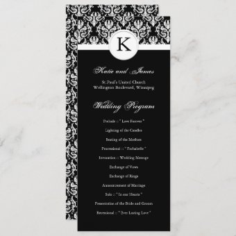 Elegant Black and White Wedding Program | Zazzle