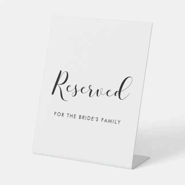 Elegant Black and White Wedding Reserved Pedestal Sign | Zazzle