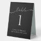Elegant Black and White Wedding Table Number Table Tent Sign | Zazzle