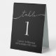 Elegant Black and White Wedding Table Number Table Tent Sign | Zazzle