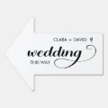 Elegant Black Arrow Wedding Directional Sign | Zazzle